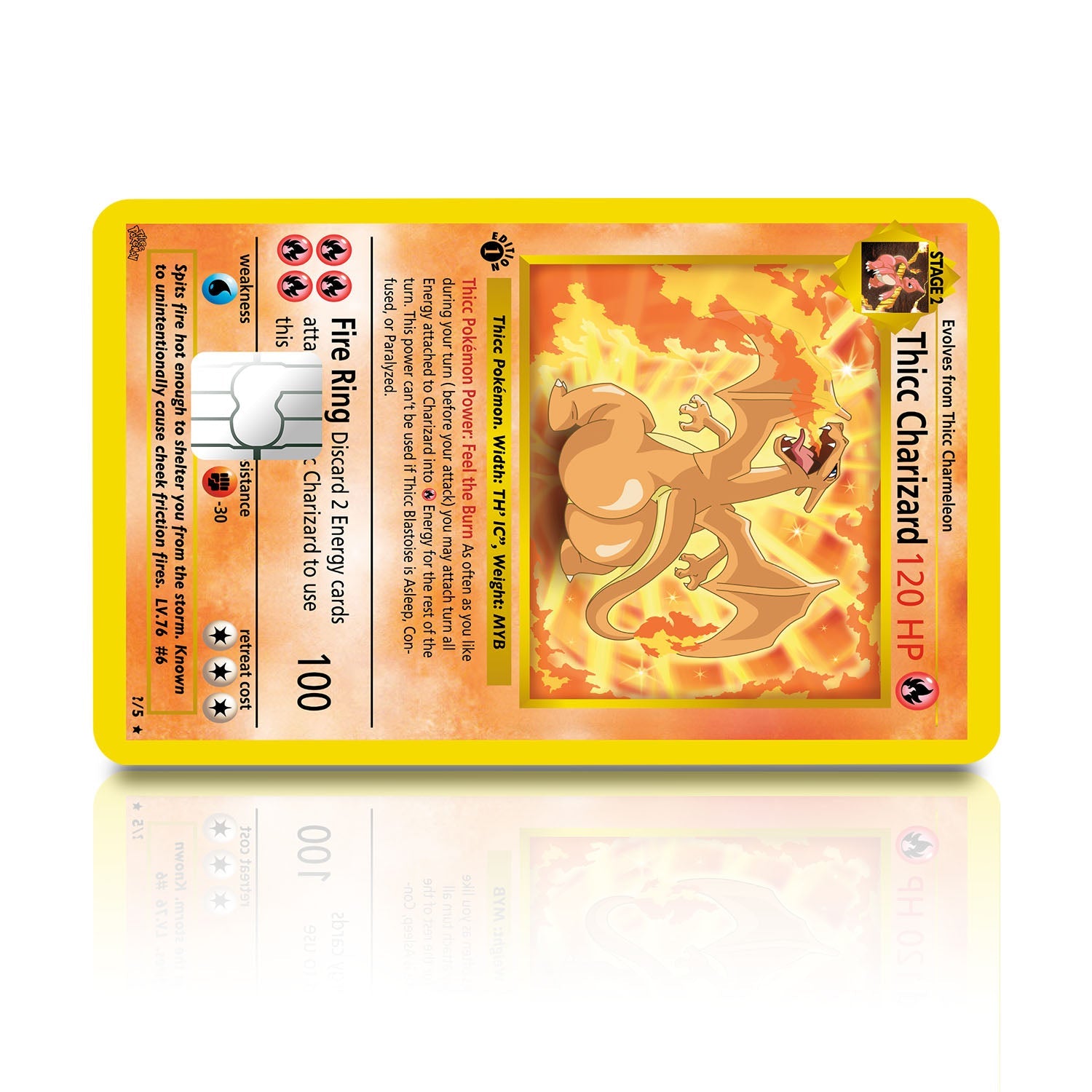 Pokemon Thicc Charizard Card Credit Card Credit Card & Debit Card Skin ...