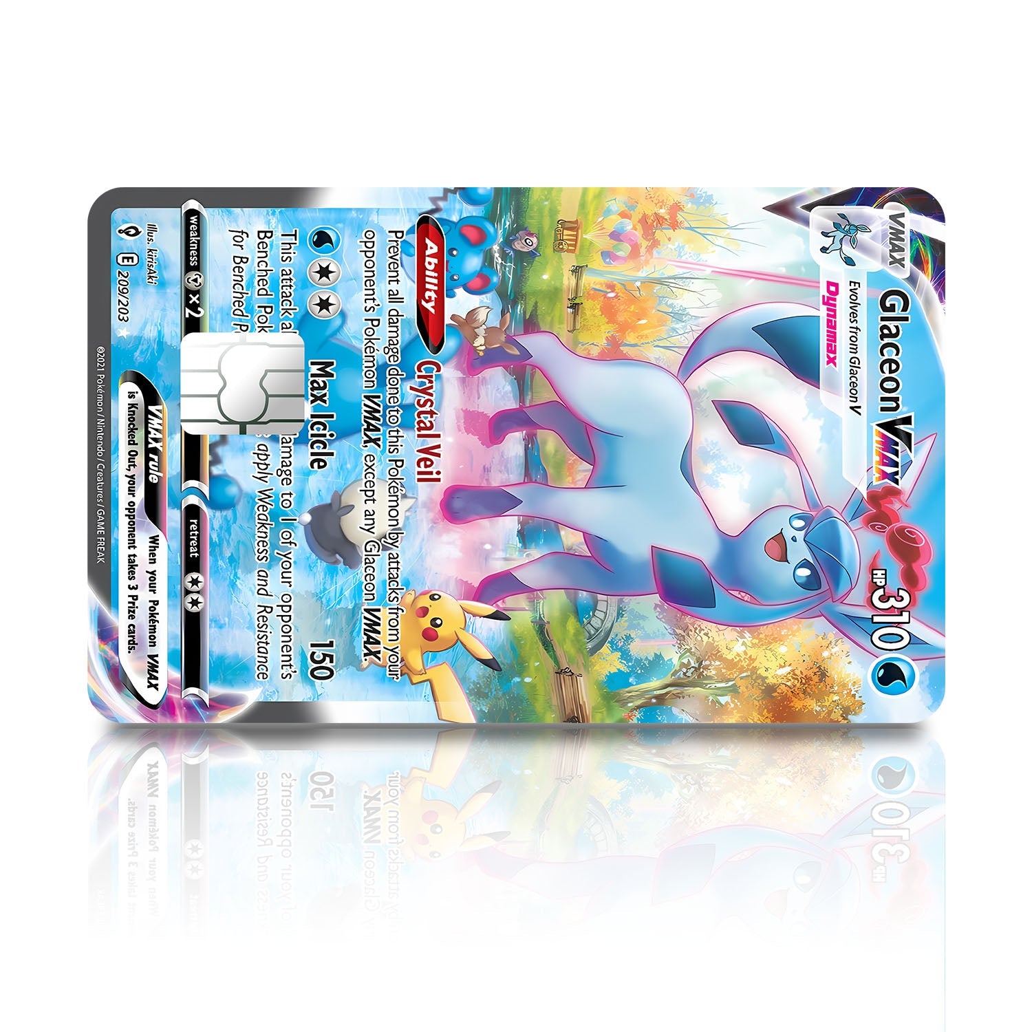 Pokemon Rare Glaceon Card Credit Card Credit Card & Debit Card Skin ...