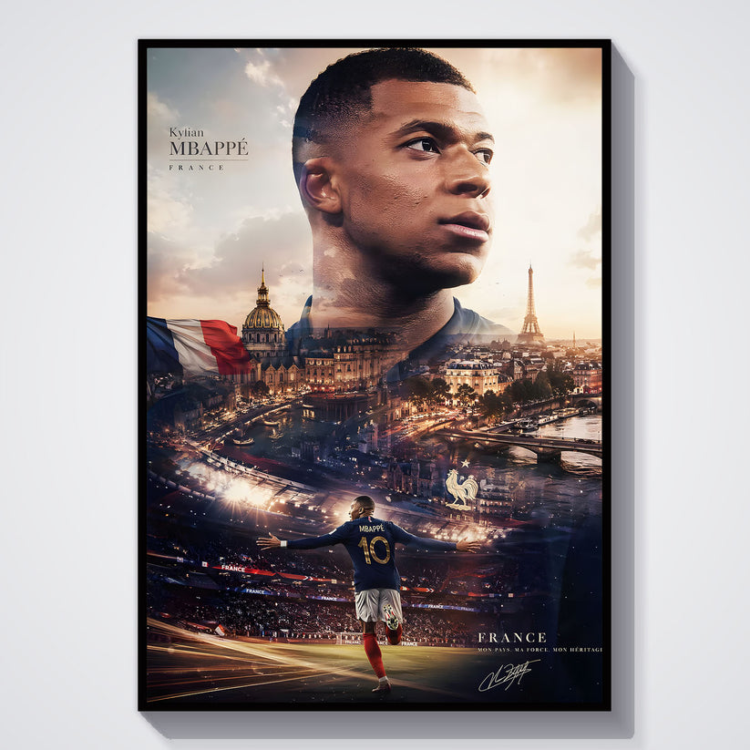 Kylian Mbappe Portrait Poster Poster – Flex Design Store